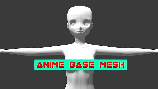 Female Anime Body Base 3d model