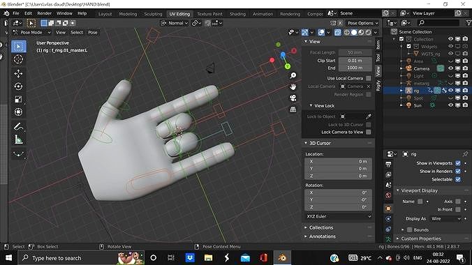 CARTOON HAND WITH RIGGED 3d model