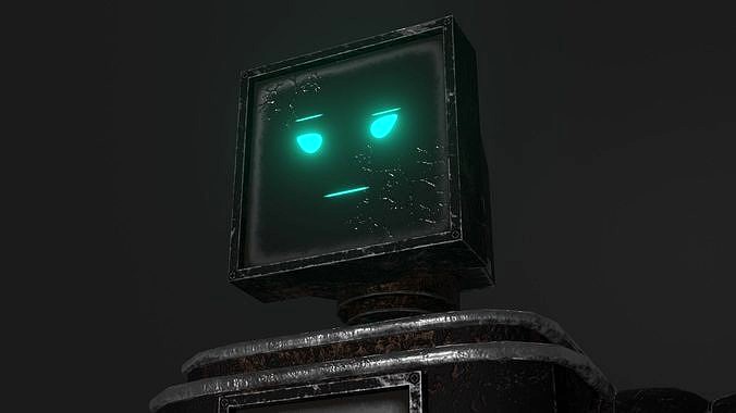 Old Damaged Robot PBR Low-Poly GameReady Model 3d