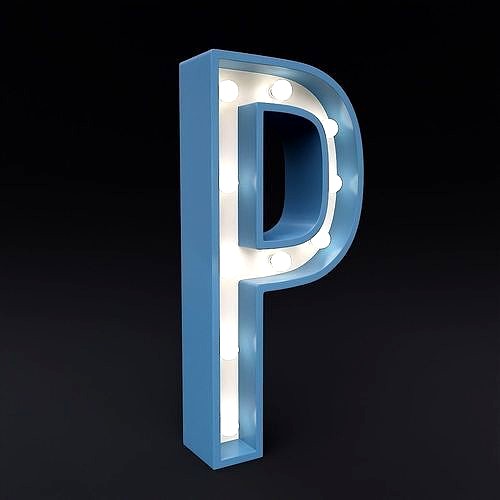 Marquee letter P led glow sign 3dmodel