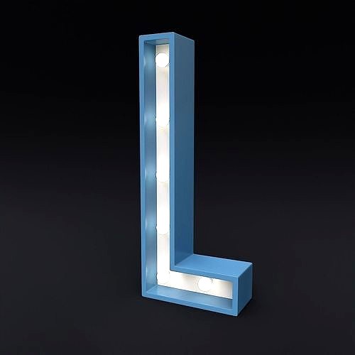Marquee letter L led glow sign 3dmodel
