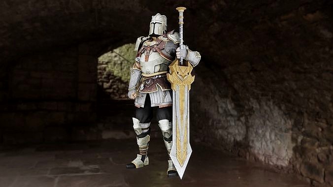 MEDIEVAL KNIGHT LOW POLY GAME READY 3d model