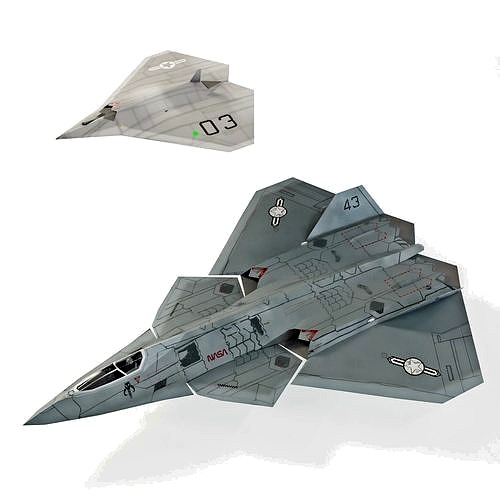 Lockheed NGAD prime concept fighter with drones 3d model