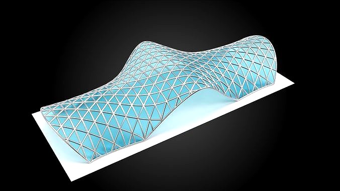 Pavilion Triangulated Wireframe Architecture Parametric v3 3d model