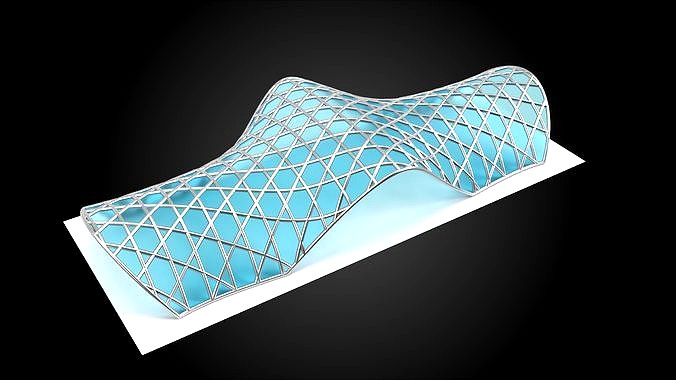 Pavilion Triangulated Wireframe Architecture Parametric v1 3d model