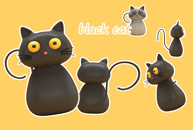 black cat 3d model