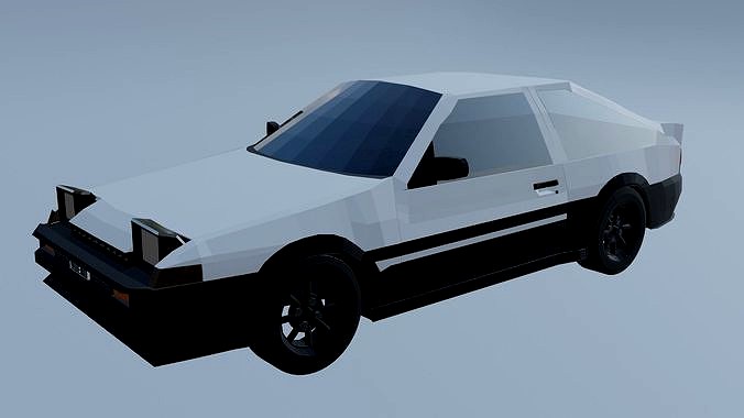 Toyota Trueno AE86 low poly 3d model
