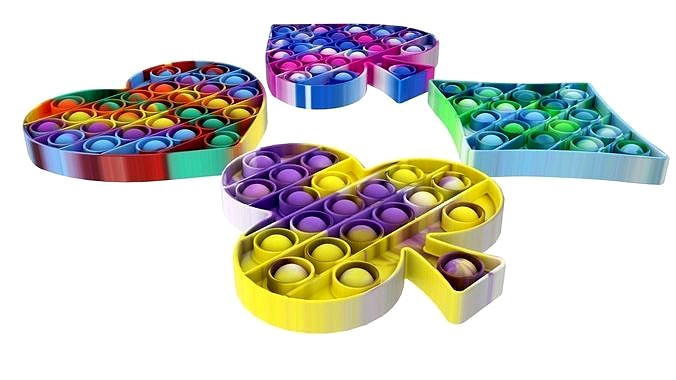 Poker Symbols Pop It Fidget Toys Set 3d model