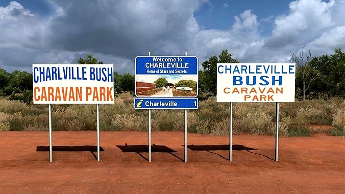 Australian Blue Information Road Signs 3d model