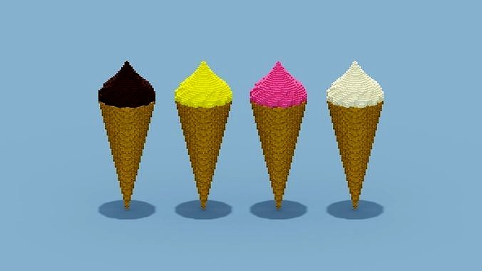 Voxel Ice Cream Collection 3d model