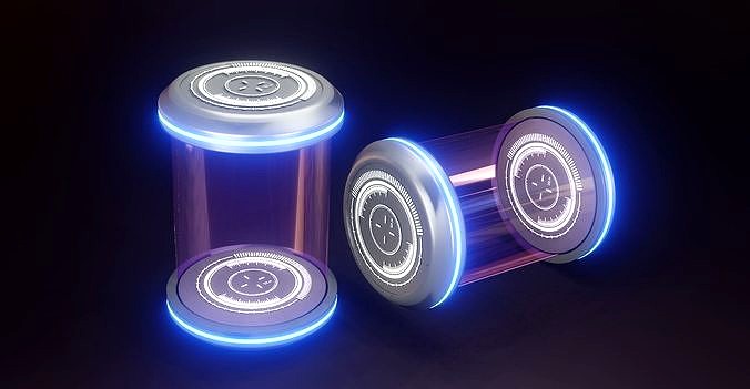 Sci-Fi Glass Cylinder 3d model