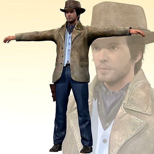Cowboy Rigged Model 3d