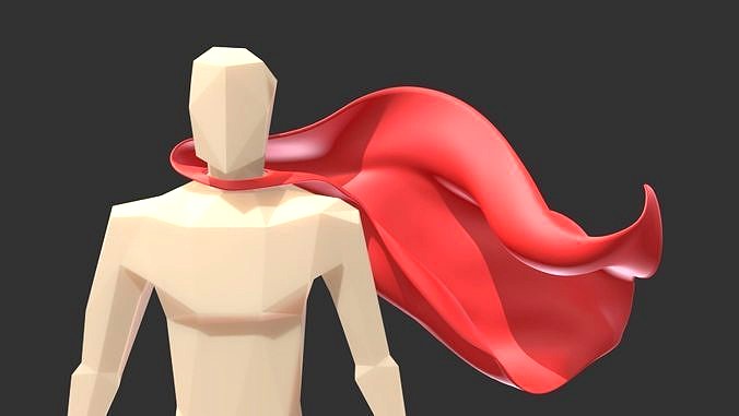 superhero cape hero cloak 3d model