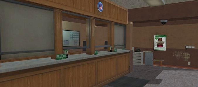 Bank 3D model low poly