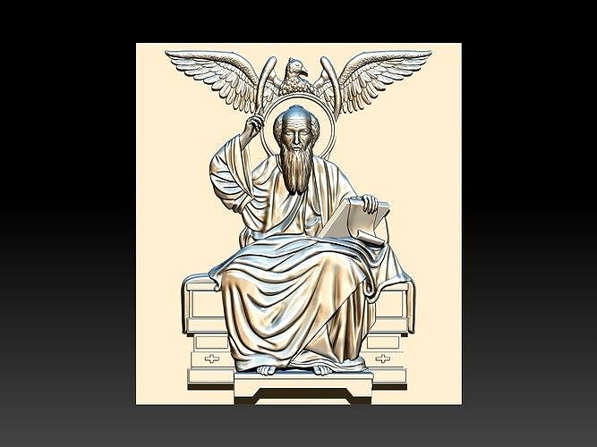 Apostle John 3d model relief for cnc and 3d printing | 3D