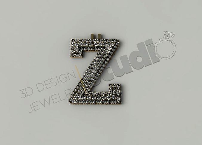 Double level Iced Out Z letter 3d model | 3D