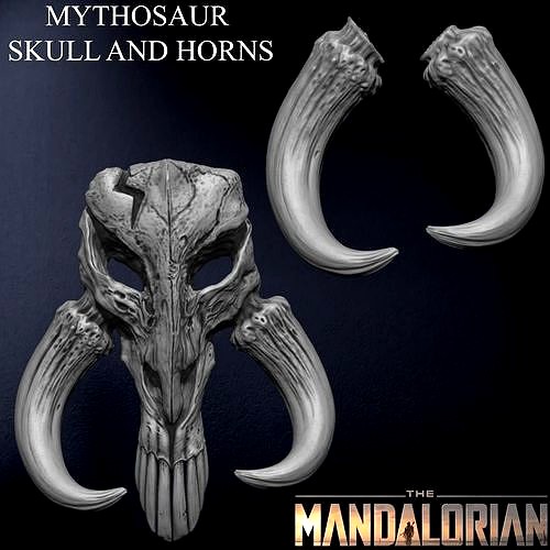 MYTHOSAUR SKULL AND HORNS PACK - THE MANDALORIAN STAR WARS | 3D model