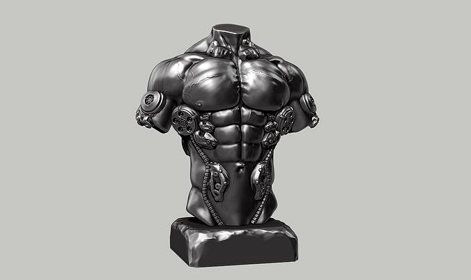 torso robotic sculpture a01 3d print model | 3D