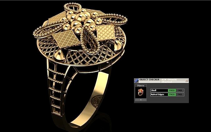 Traditional Indian Katak Gold Ring - 3D Print File | 3D model