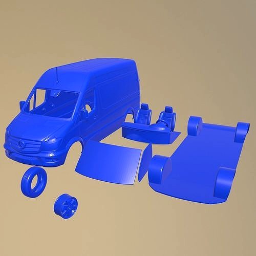 MERCEDES BENZ SPRINTER VAN L2H2 2018 PRINTABLE | 3D model