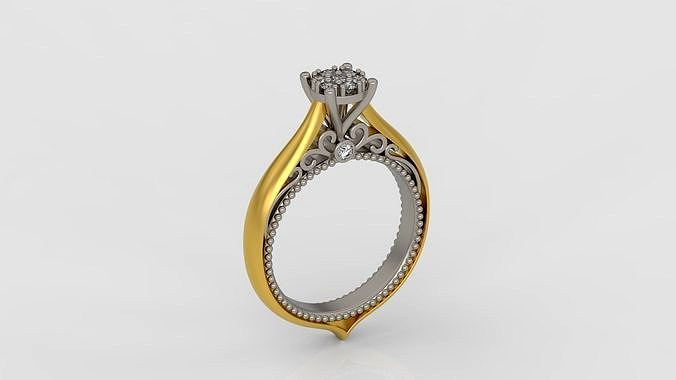 Solitaire Engagement Ring 3d model A42 | 3D