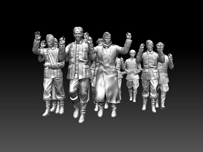 captured German soldiers | 3D model