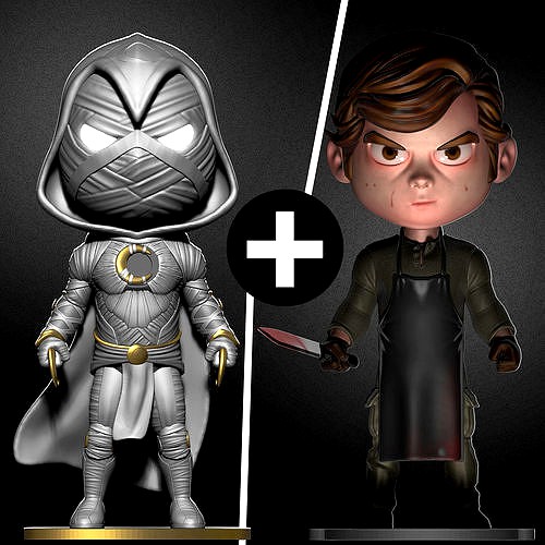 2 CHIBI MODELS - DEXTER - MOON KNIGHT | 3D