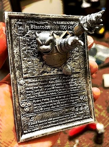 Blastoise 3D 4D Card - Custom 3D Printing STL File Pokemon | 3D model