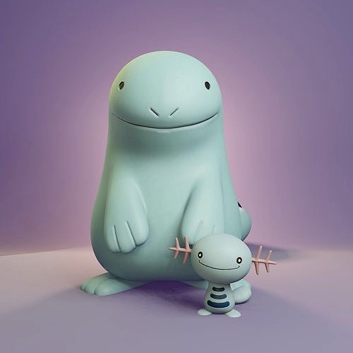 Pokemon - Wooper and Quagsire | 3D model