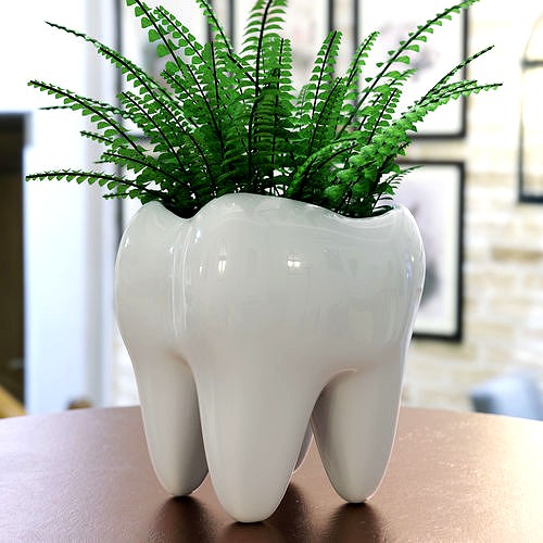 3D Teeth Plants Pot Garden Design | 3D model