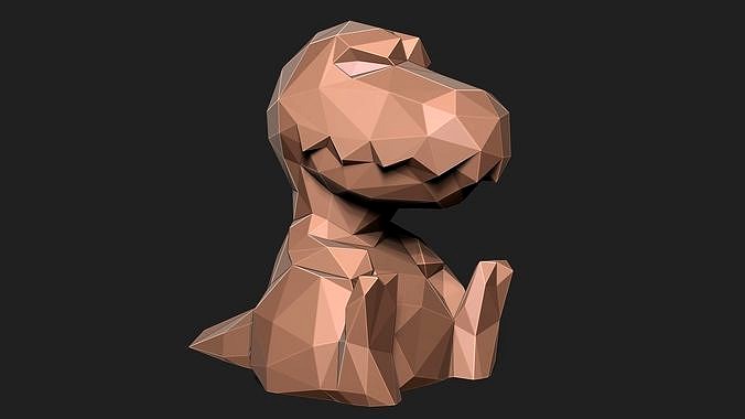 Cartoon t-rex low poly | 3D model