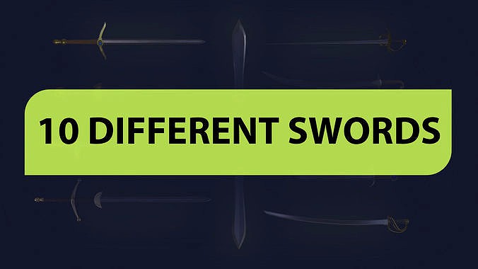 10 Different types of Swords 3d model