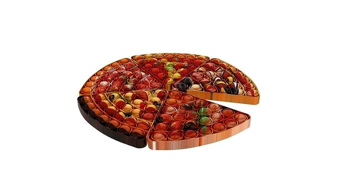 Pizza Pop It Fidget Toys Set 3d model