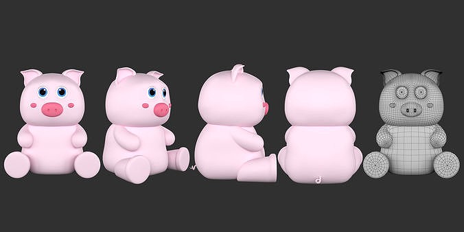 pig cartoon 3d model