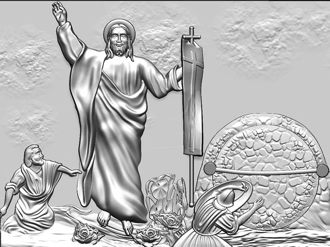Resurrection of JESUS Christ - 3D panel for cnc model