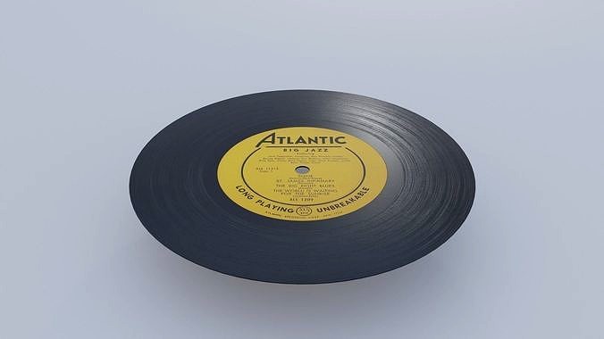 Retro Vinyl Disk with 4K Textures 3d model