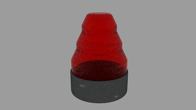 Animated Red Warning Light 3d model