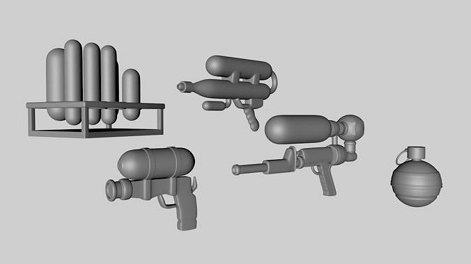 SciFi Cartoon Weapons 3d model