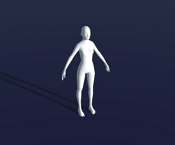 Female Body Base Mesh 28 Animations 3D Model 1k Polygons