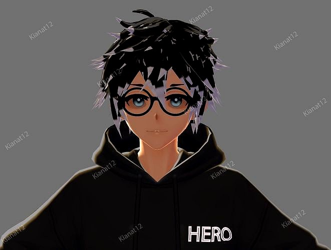 3d low poly male avatar for vrchat model