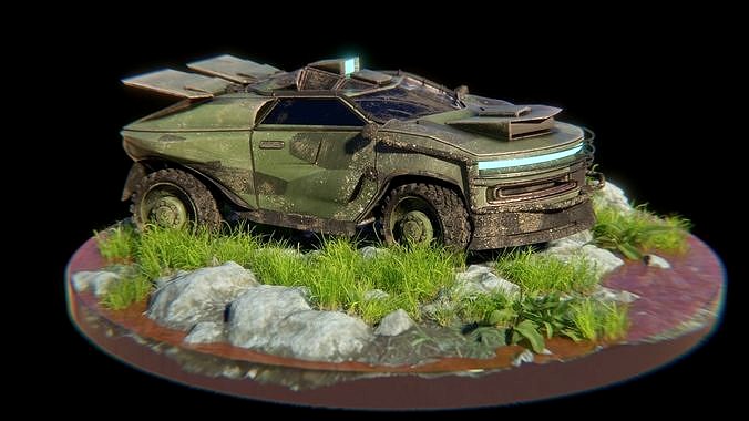 Sci fi CAR Military - Off road - Original Concept Humvee Rigged 3d model