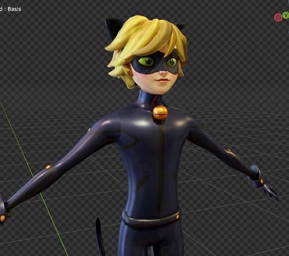 Cat Noir Animated Rigged from Miraculous Ladybug 3d model