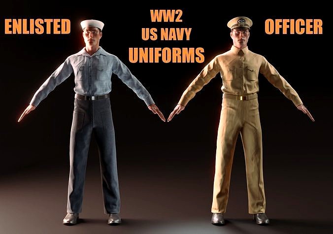 WW2 US Navy Uniforms 3d model