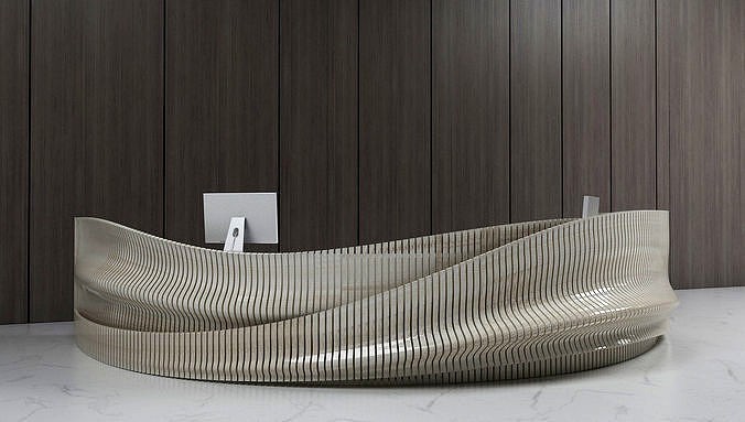 Parametric Counter Desk 02 3d model