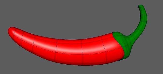 low polygon chilli 3d model