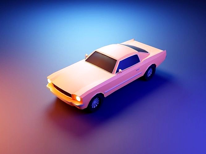 MUSTANG 1965 LOW POLY CAR 3d model