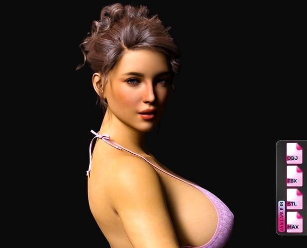 Realistic Sexy Girl Rigged Model - Bailey 3d