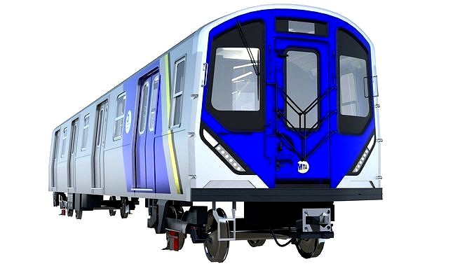 NYC subway car R211 PBR 3d model