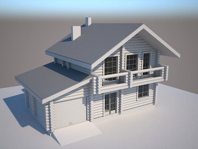 Log house wooden project Revit Max 3d model