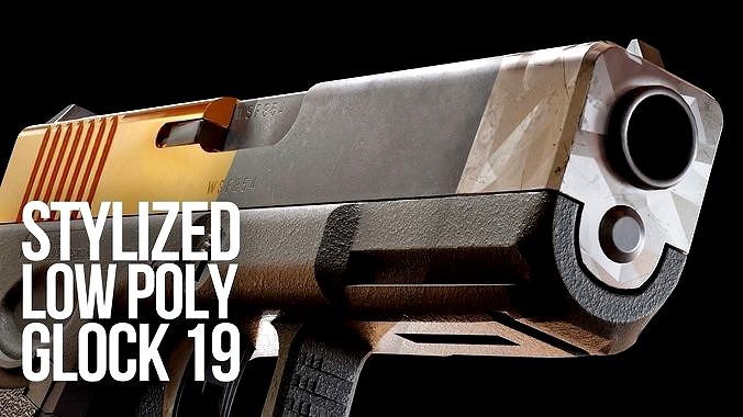 Stylized Low Poly Glock 19 3d model